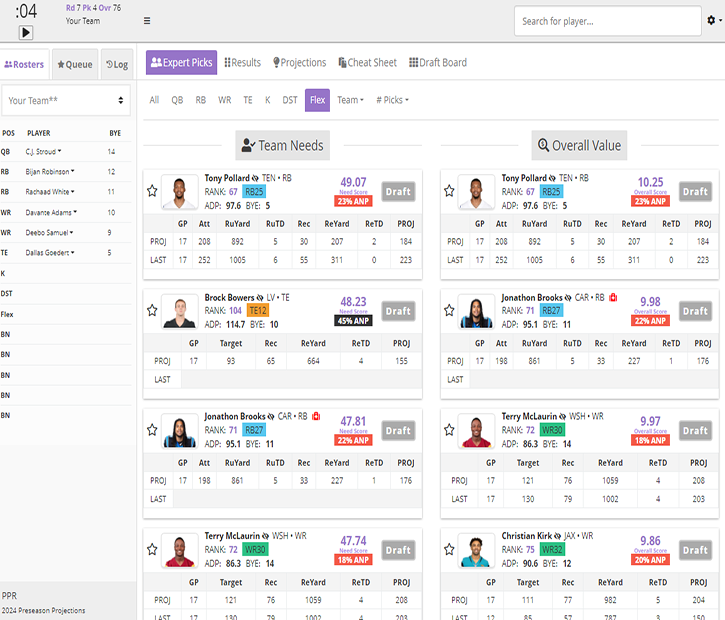 Mock Drafts/Live Syncing: Mock drafts and live draft syncing