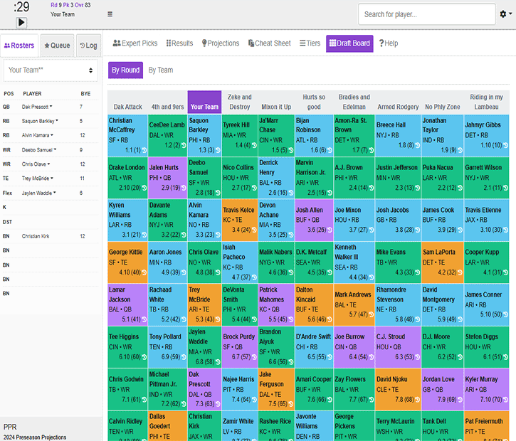 Mock Drafts/Live Syncing: Mock drafts and live draft syncing